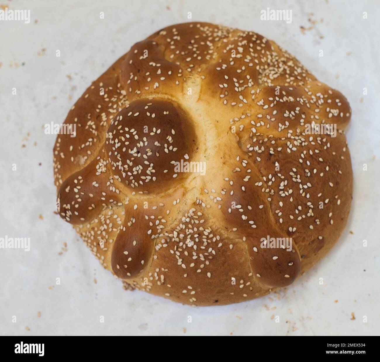 A close-up of Pan de Muerto at the Day of the Dead festival Stock Photo ...