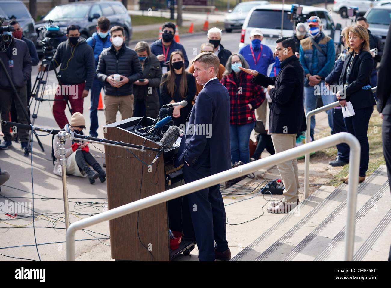 Boulder County, Colo., District Attorney Michael Dougherty makes a ...