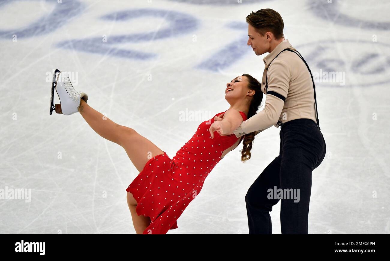 Allison Reed and Saulius Ambrulevicius of Lithuaniaperform during the ...