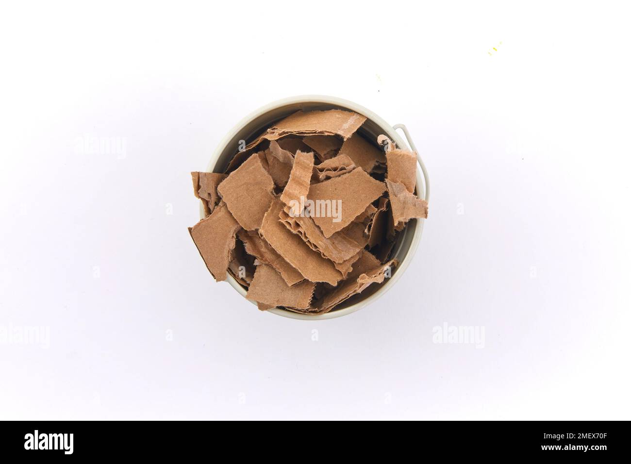DIY Compost - Overhead pot of scraps - Cardboard Stock Photo - Alamy