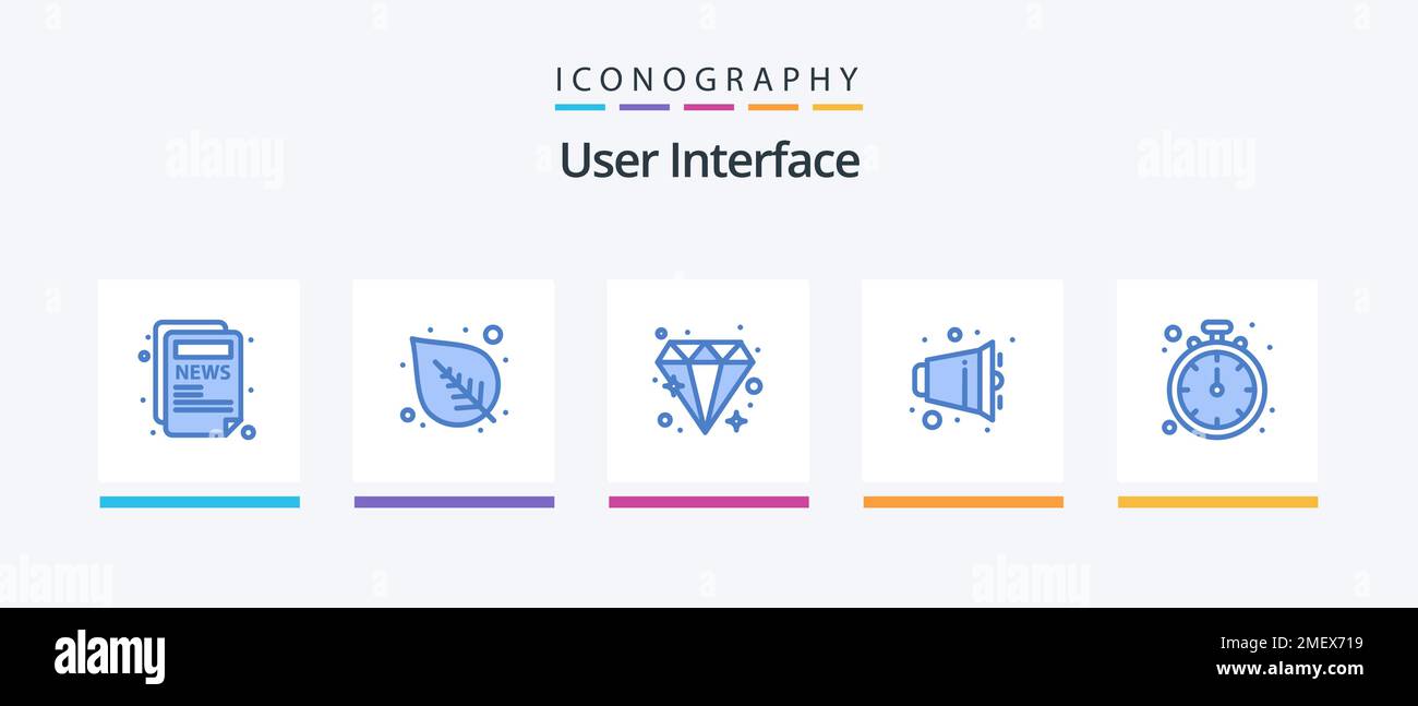 User Interface Blue 5 Icon Pack Including . timer. jewel. watch ...