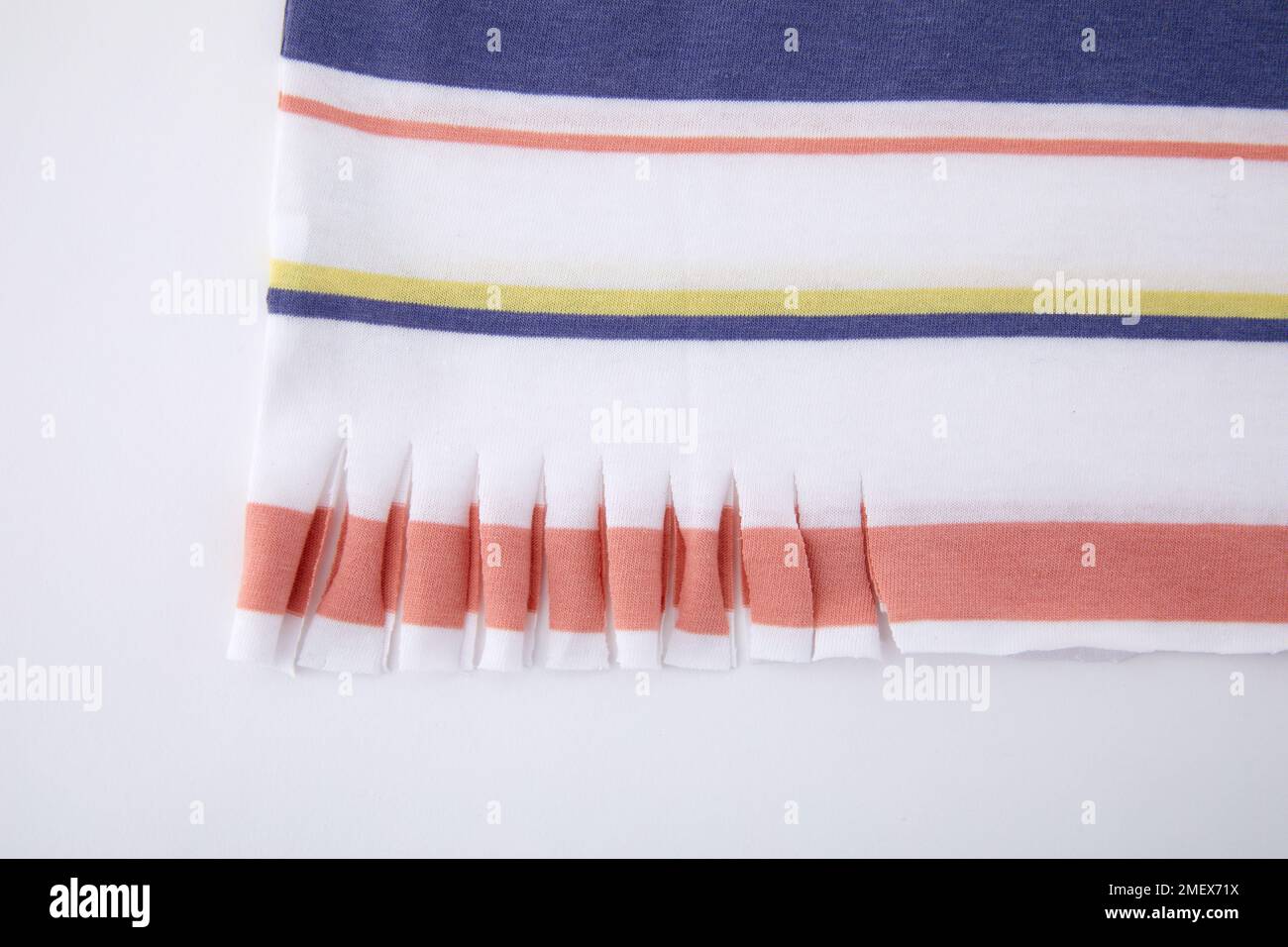 Steps for T-shirt tote bag project - Step 3 - Cut fringe all the way ...