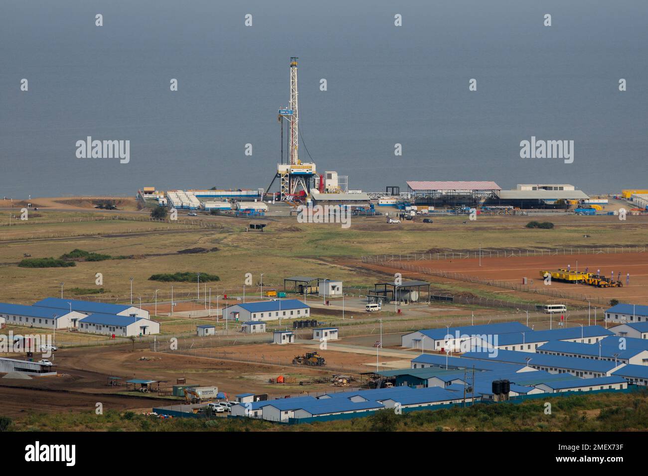 The drilling rig of the Kingfisher oil field, operated by China ...