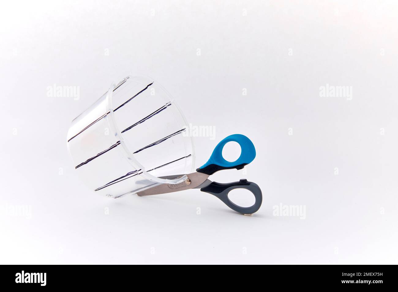 Steps for woven pot craft - Step 2 - Cut along marked out lines Stock ...