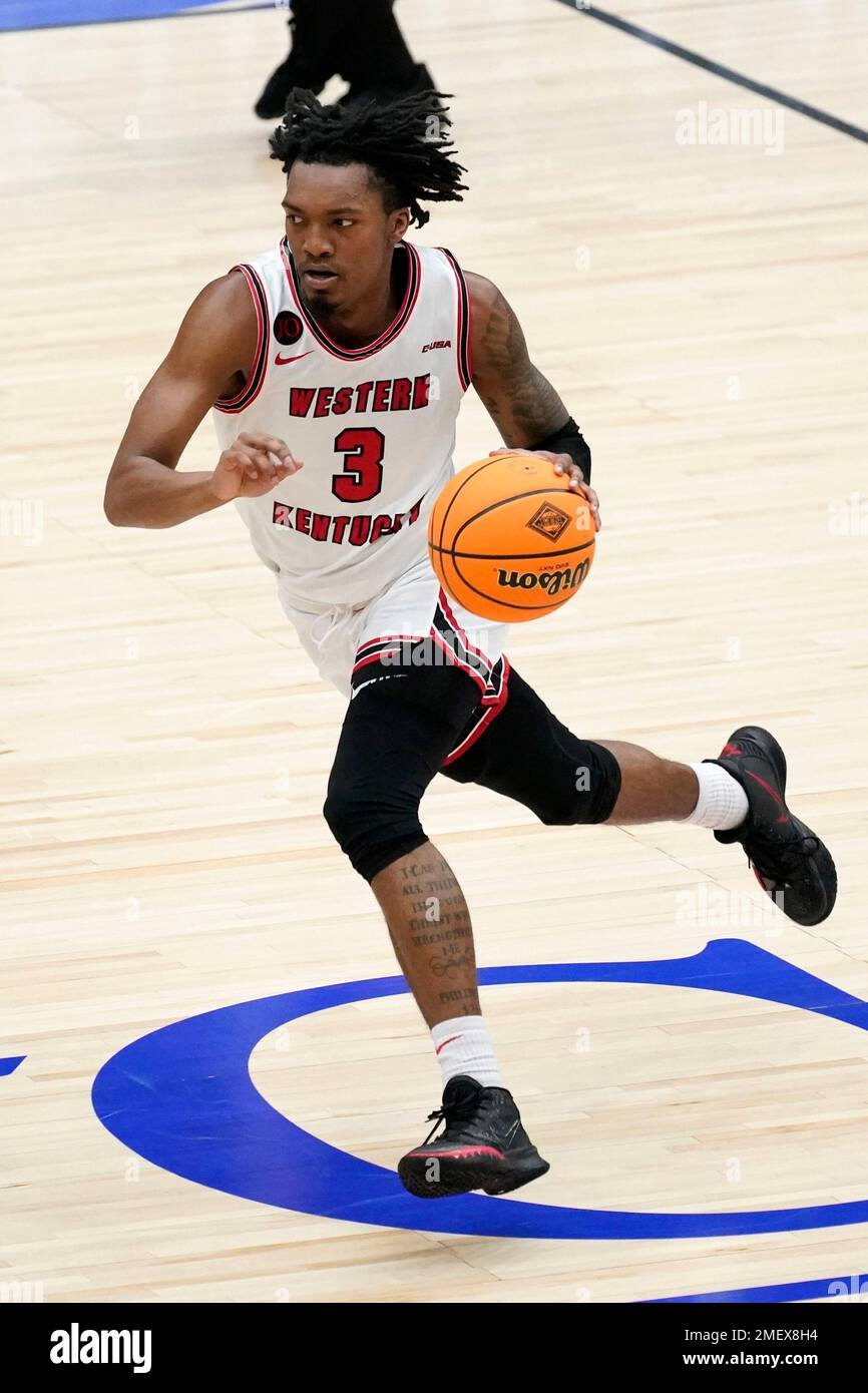 Western Kentucky guard Jordan Rawls advances the ball against Louisiana ...