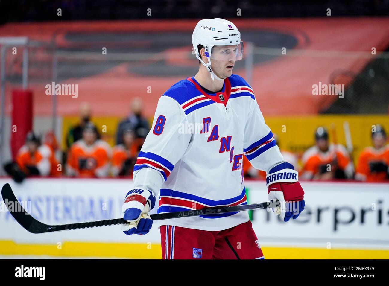 New York Rangers' Jacob Trouba plays during an NHL hockey game against ...