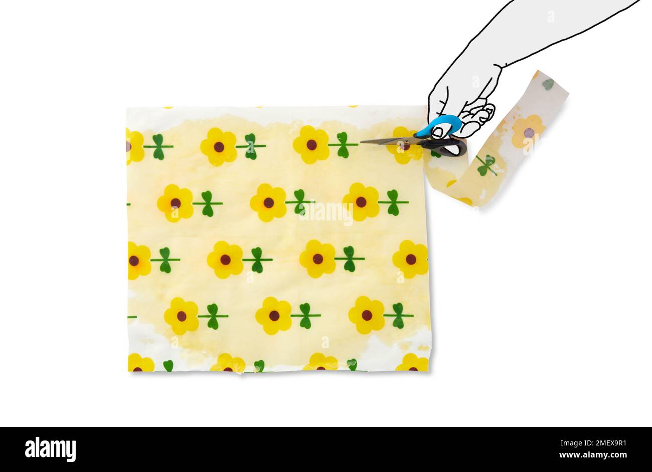 Steps for beeswax fabric craft - Step 3 - Clean up edges of fabric by ...