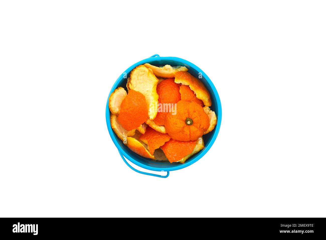 DIY Compost - Overhead pot of scraps - Orange peel Stock Photo - Alamy