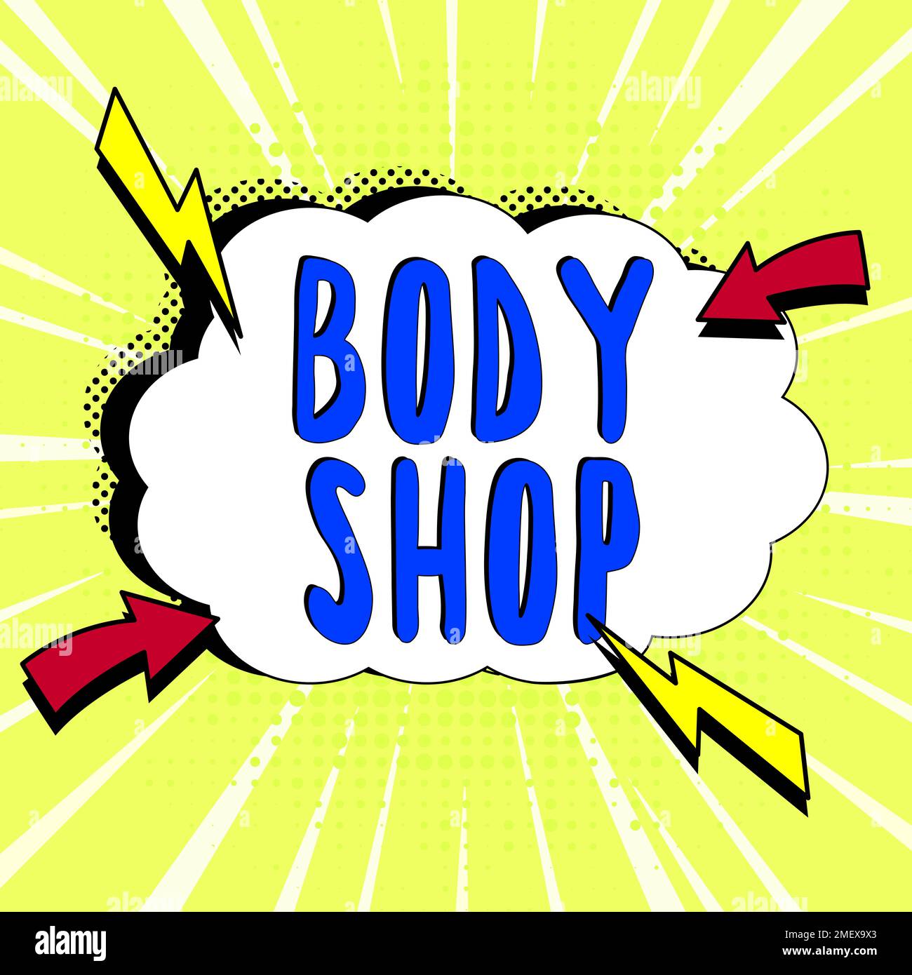 Text showing inspiration Body Shop. Word Written on a shop where ...