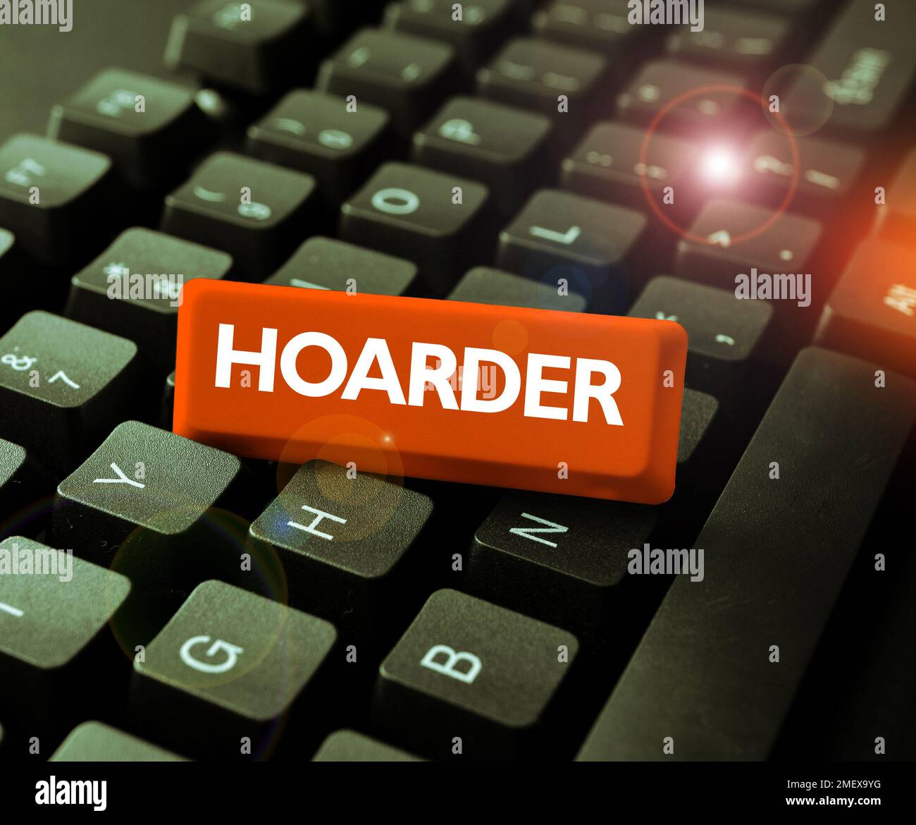 Text caption presenting Hoarder. Word for a person that accumulates ...