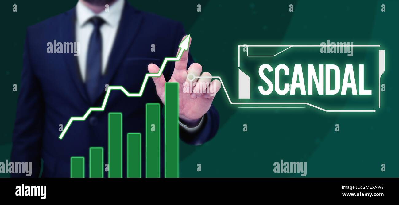 Text showing inspiration Scandal. Conceptual photo an action or event ...