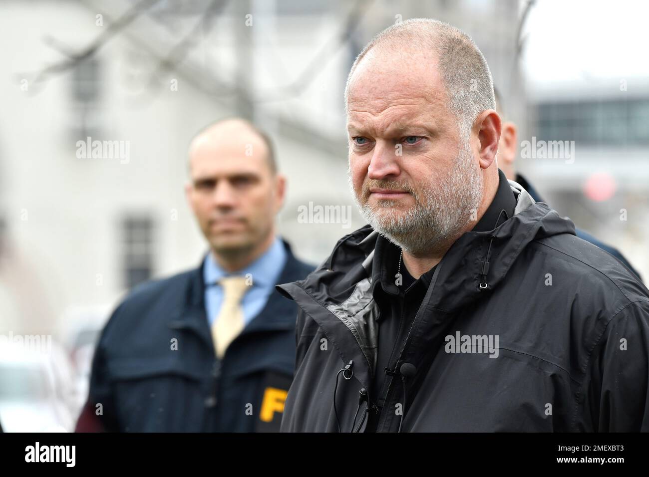 University of Kentucky Police Chief Joe Monroe, right, with members of ...