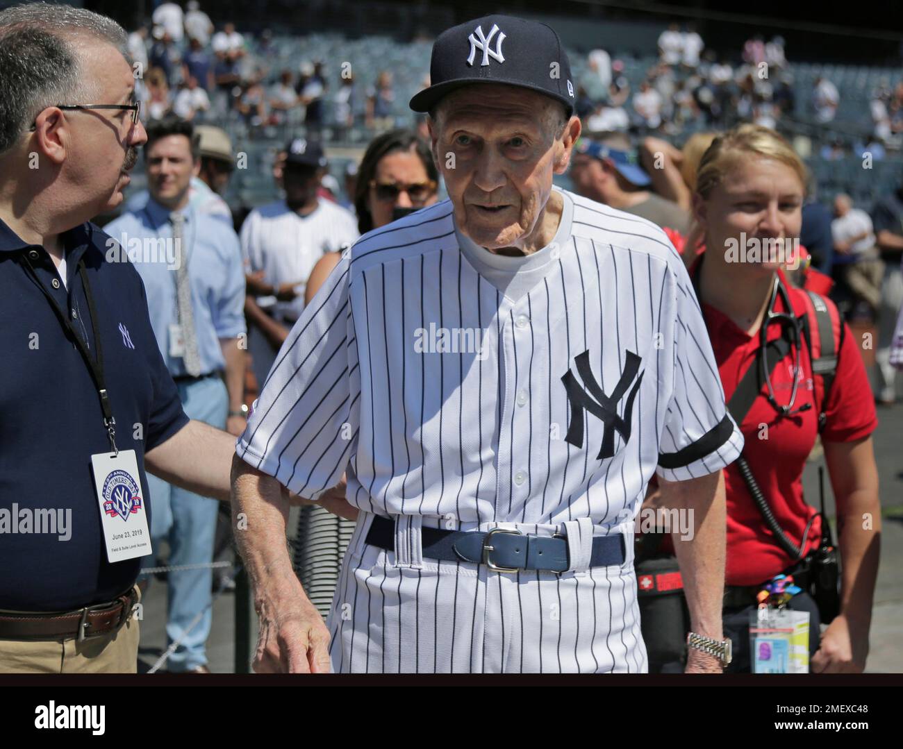 FILE - Former New York Yankees baseball player Bobby Brown walks on the ...