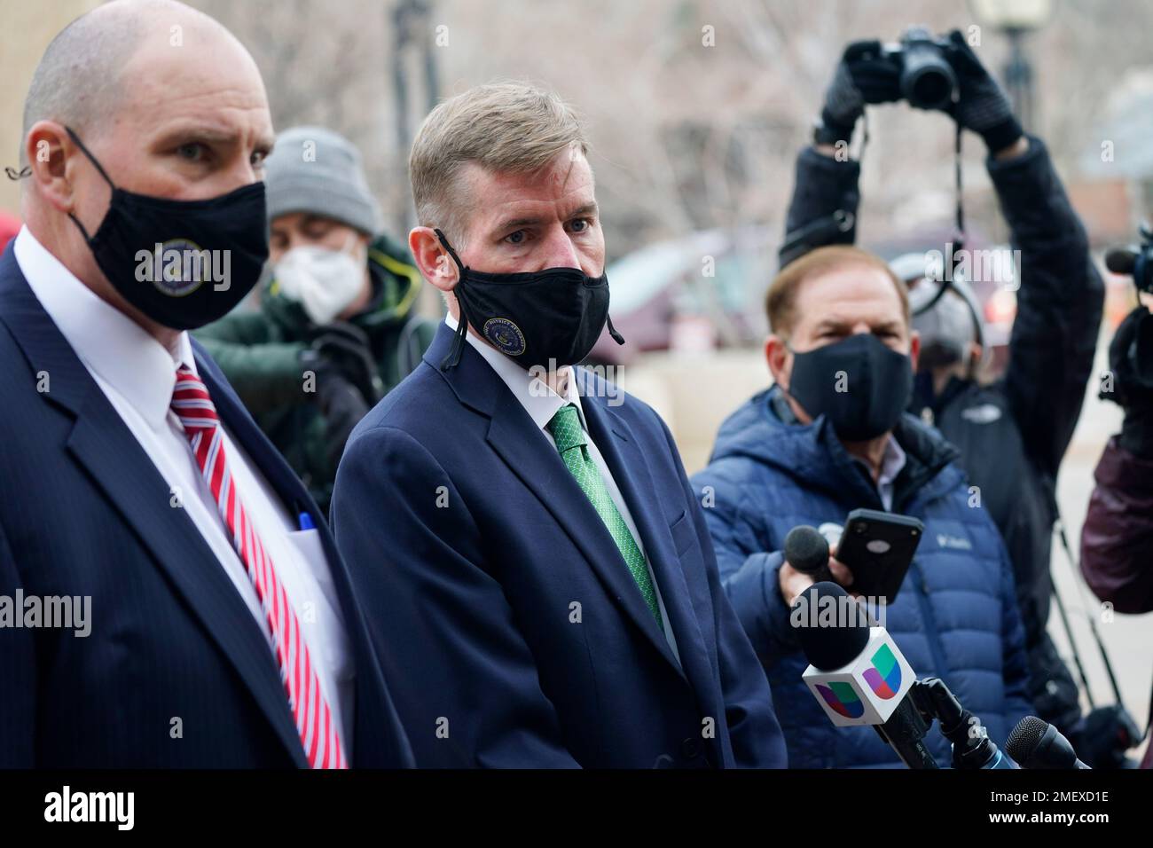 Boulder County, Colo., District Attorney Michael Dougherty, right, and ...