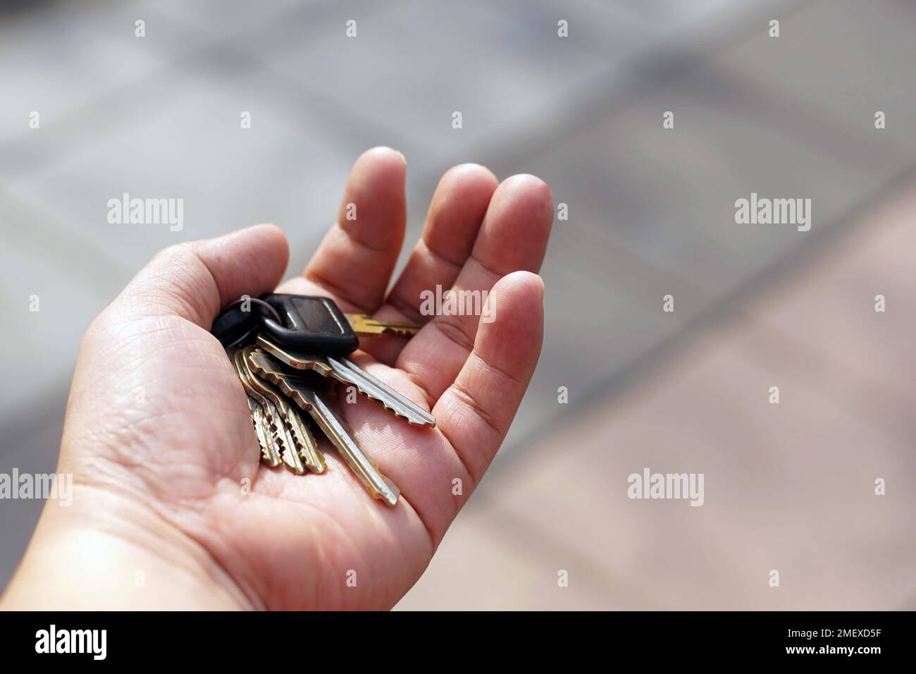 A hand was holding a many keys Stock Photo - Alamy