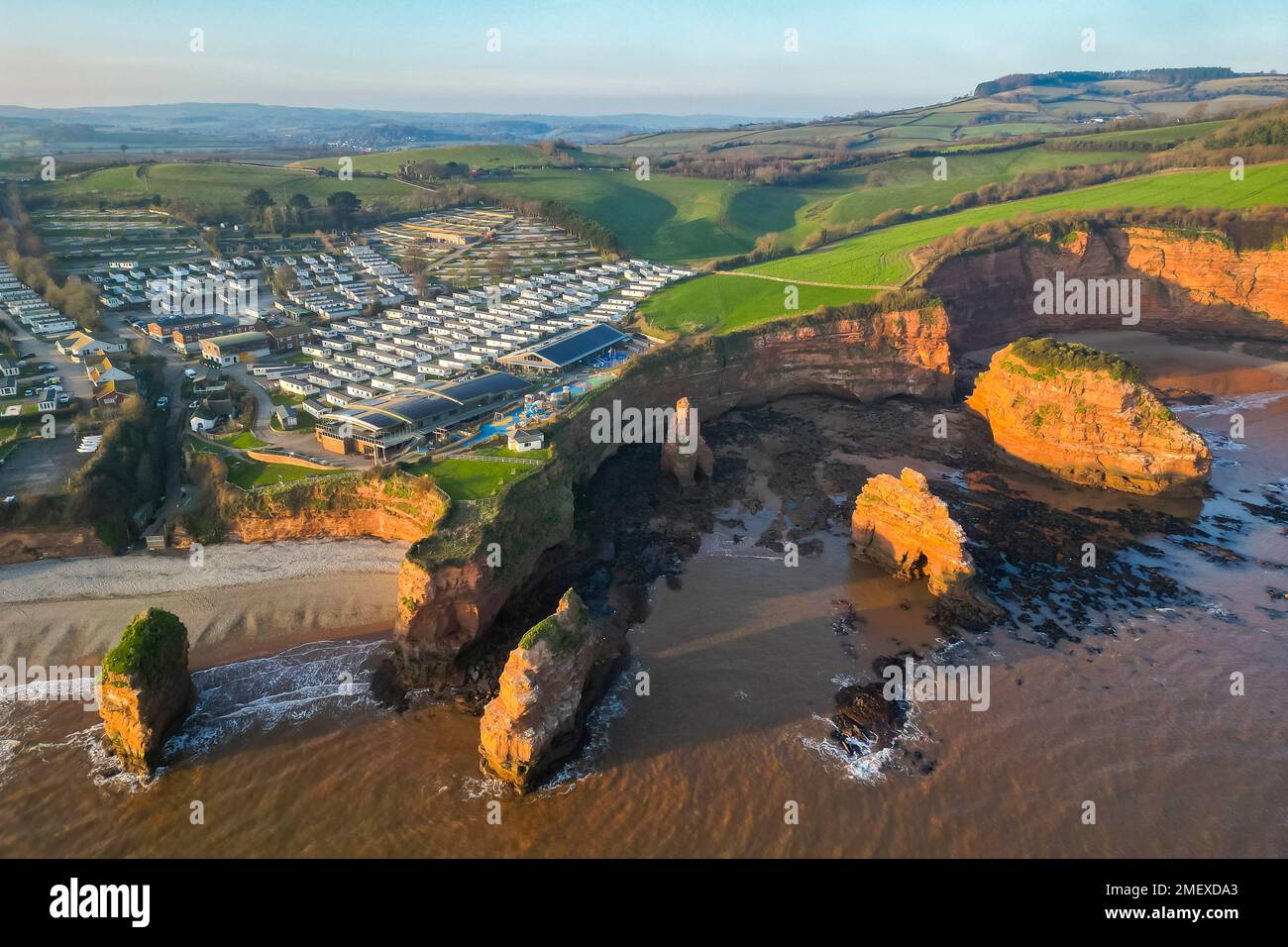 Ladram Bay, Otterton, UK. 24th January 2023. UK Weather. View from the ...