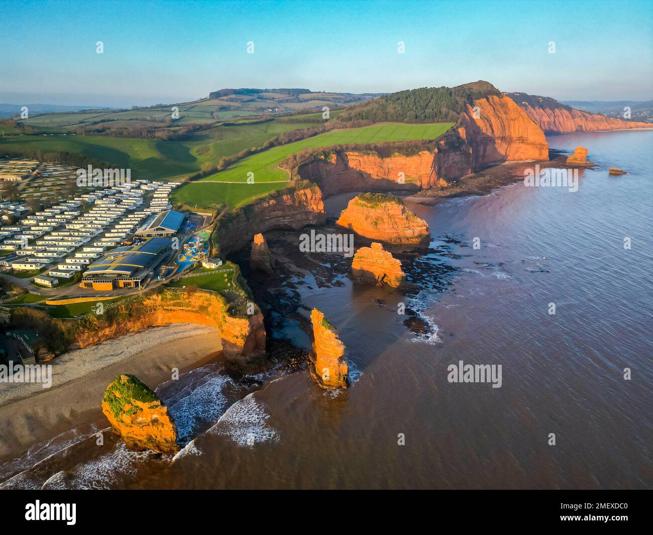 Ladram Bay, Otterton, UK. 24th January 2023. UK Weather. View from the ...