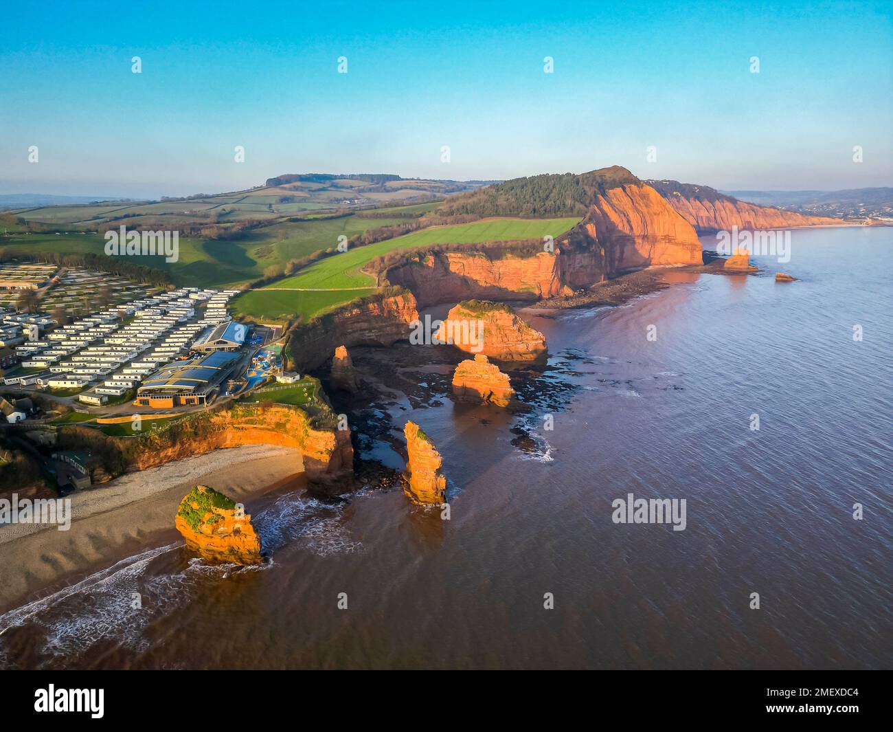 Ladram Bay, Otterton, UK. 24th January 2023. UK Weather. View from the ...