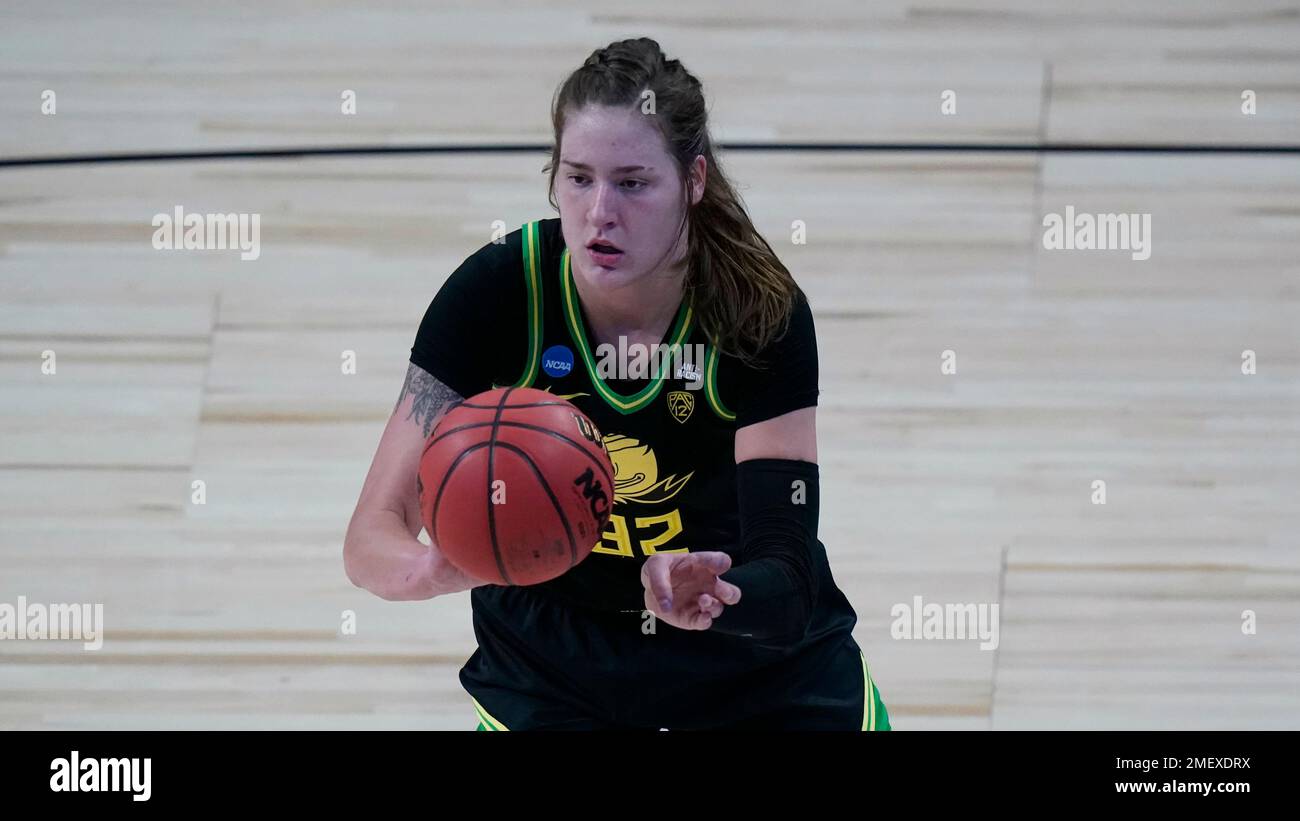 Oregon forward Sedona Prince (32) during the first half of a college ...