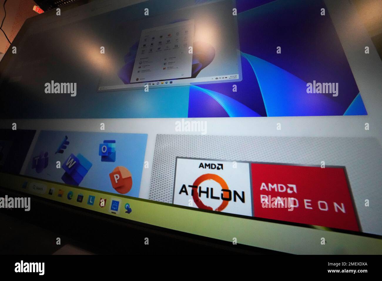 These are Advance Micro Devices logos on the screen of an HP computer ...