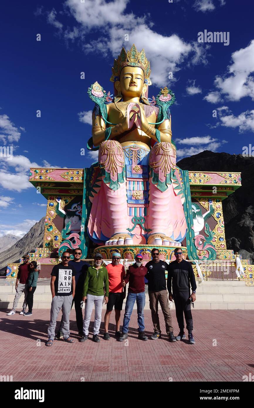 Ladakh, India - August 21st, 2022 : statue of Maitreya Buddha at Diskit ...