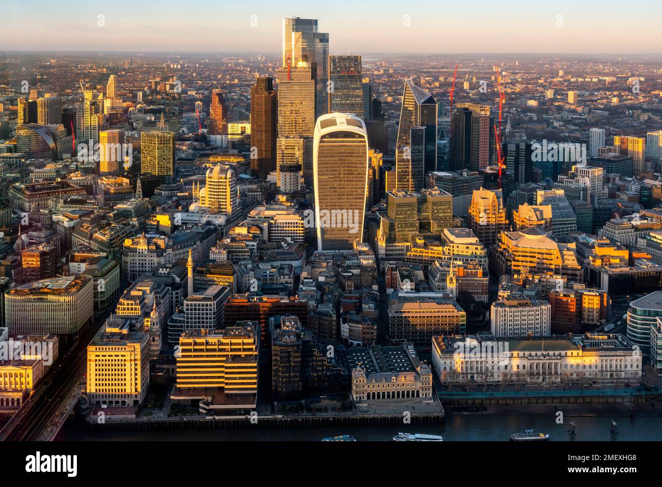 A View Of The City of London At Sunset from The Shard, London, UK Stock ...