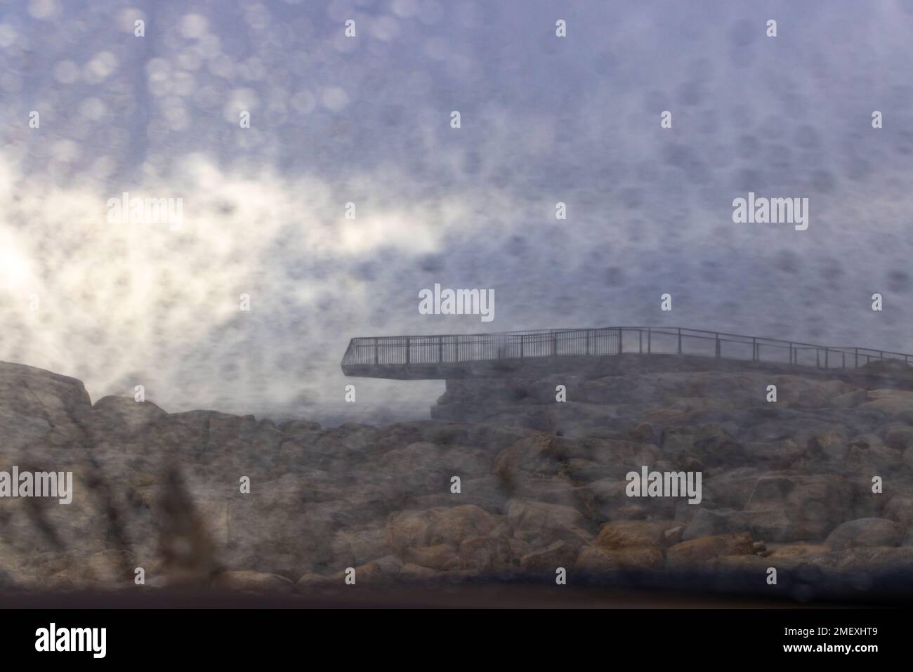 cantilevered steel walkway at The Gap in Torndirrup National Park near ...