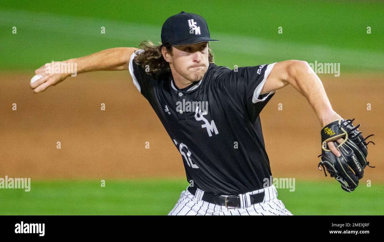 Southern Miss pitcher Garrett Ramsey (32) during an NCAA baseball game ...
