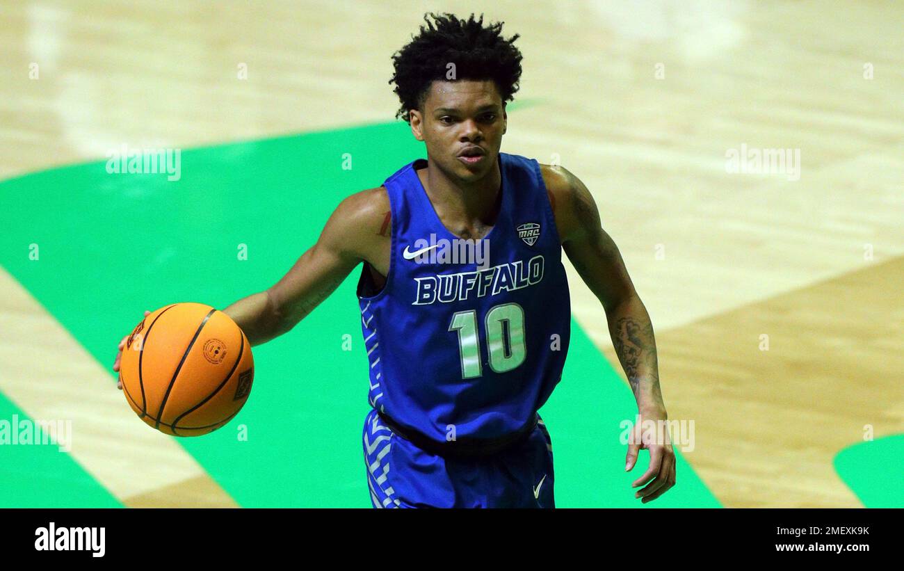 Buffalo Bulls guard Ronaldo Segu (10) moves the ball down the court ...