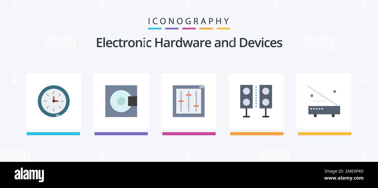 Devices Flat 5 Icon Pack Including speaker. electronics. technology ...