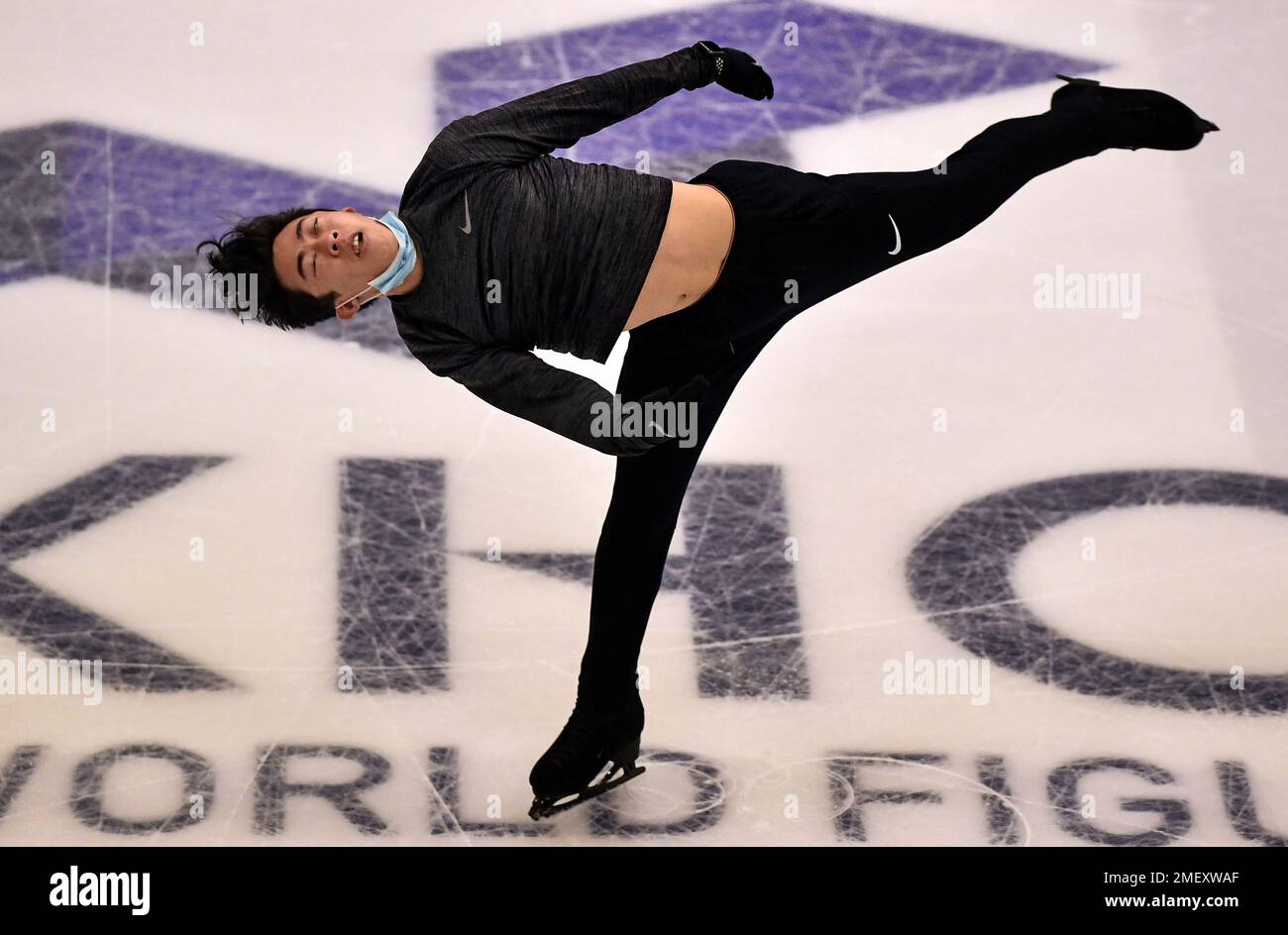 Nathan Chen of the USA performs during a practice session at the Figure ...