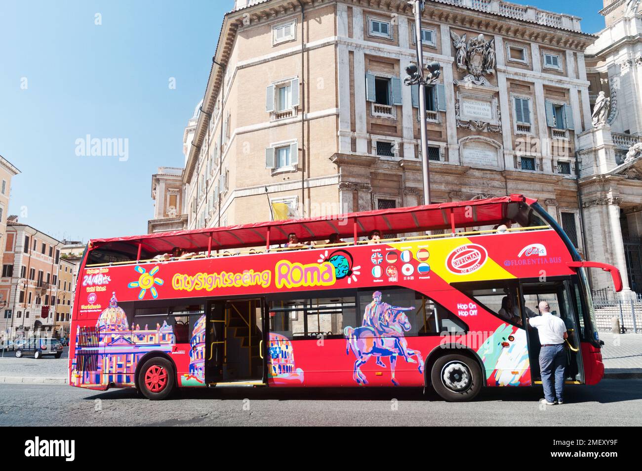 Tourist sight seeing bus in Rome, Italy Stock Photo - Alamy