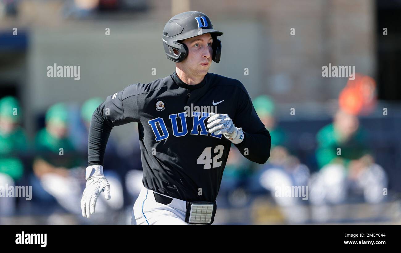Duke's Erikson Nichols in action against Notre Dame during an NCAA ...
