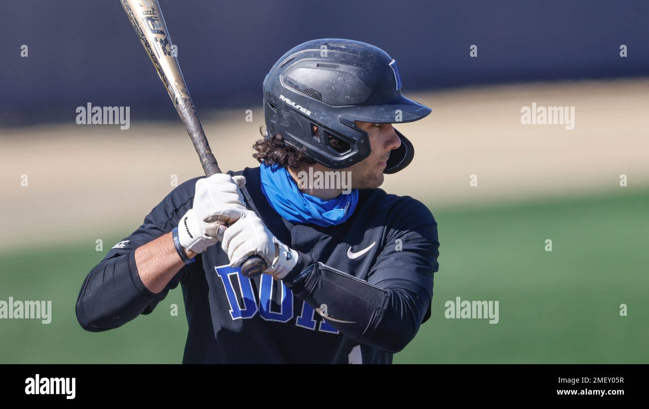 Duke's Ethan Murray bats against Notre Dame during an NCAA baseball ...