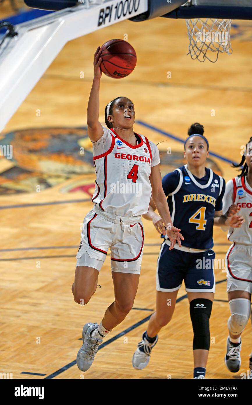 Georgia guard Mikayla Coombs (4) scores during the second half of a ...