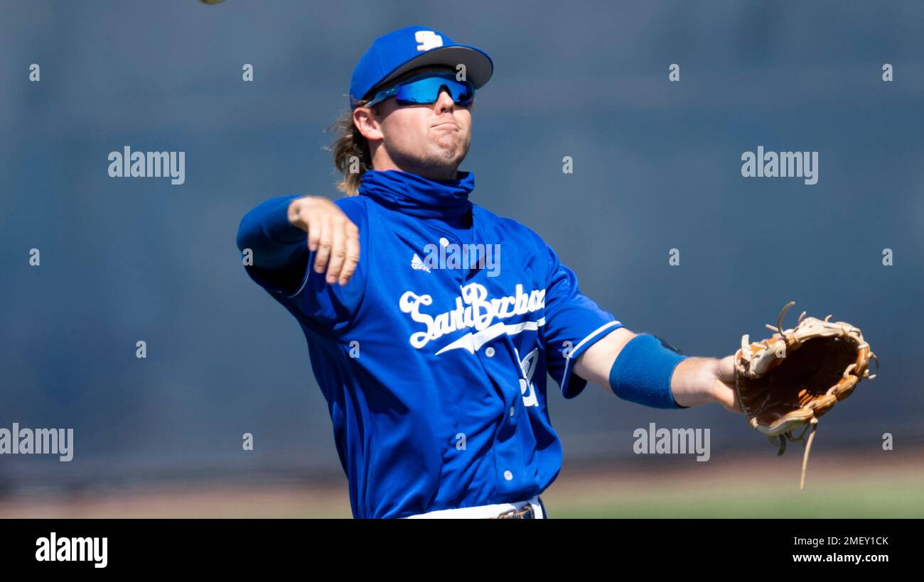 UC Santa Barbara left fielder Broc Mortenson during an NCAA baseball ...