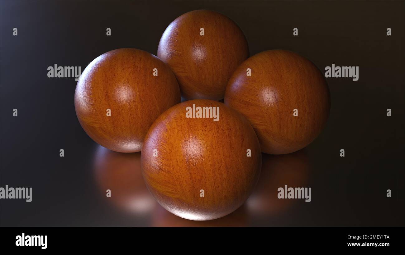 Wooden sphere. Computer generated 3d render Stock Photo - Alamy