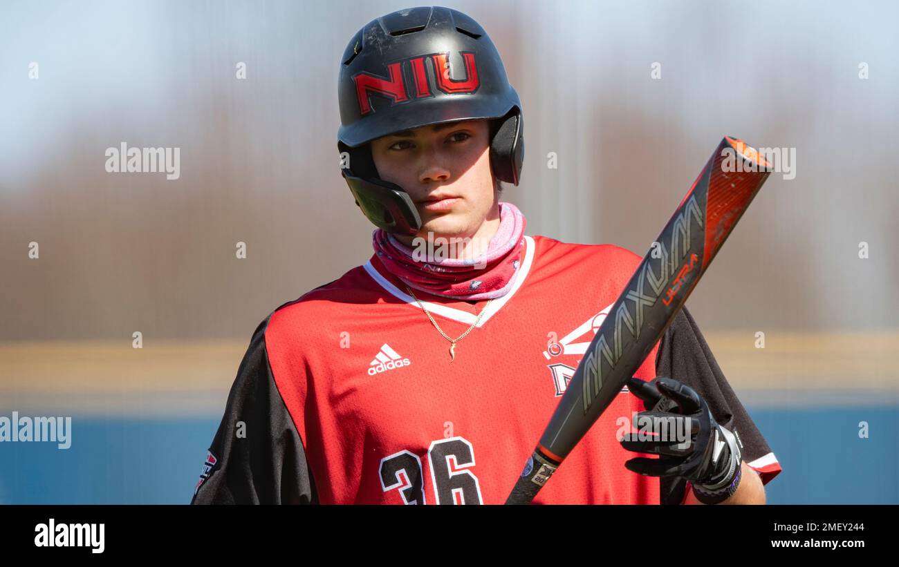 Eric Erato (36) of Northern Illinois prepares to bat during an NCAA ...