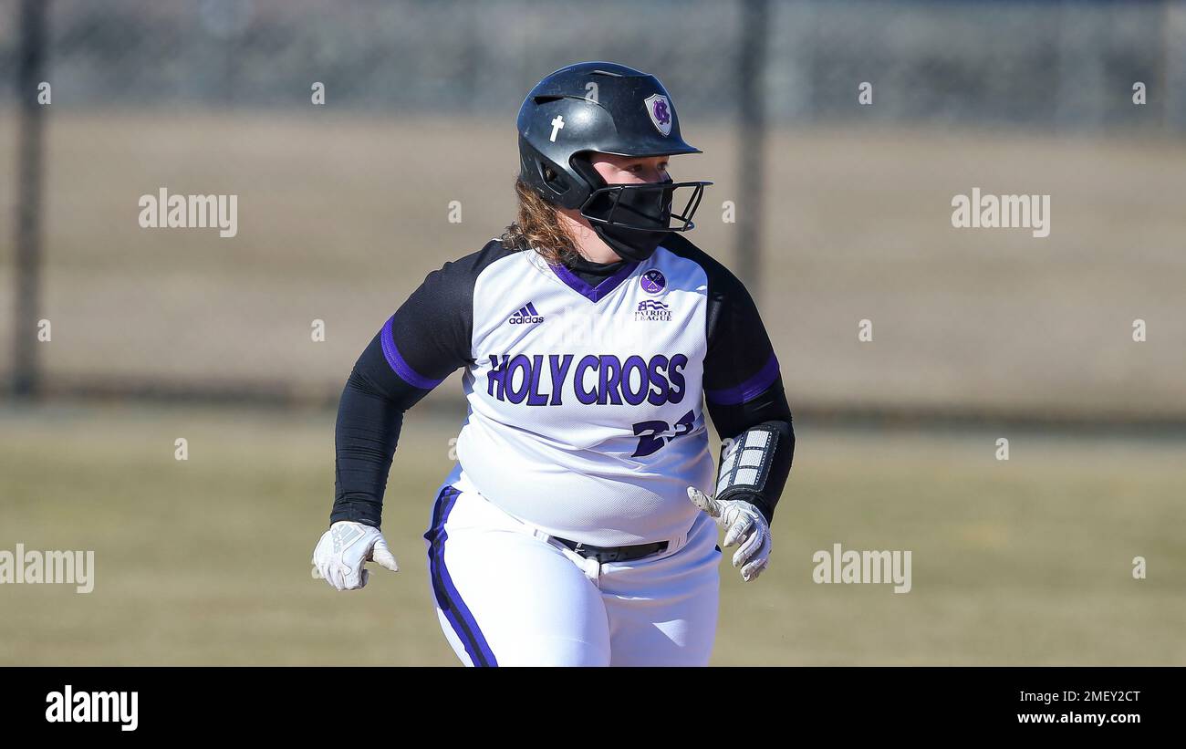 Holy Cross's Erin Bengston (22) during an NCAA softball game against ...