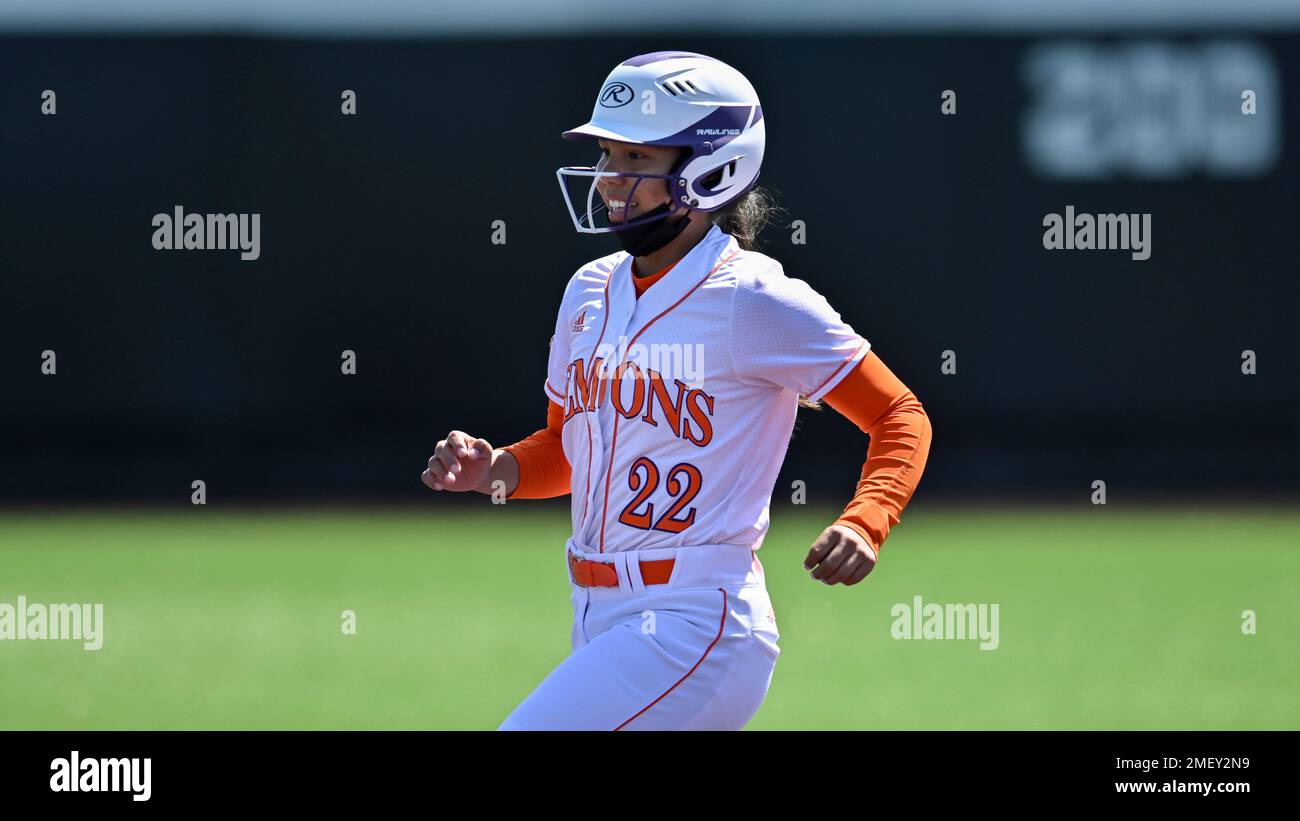 Northwestern State's Chelsea Spain runs during an NCAA softball game ...