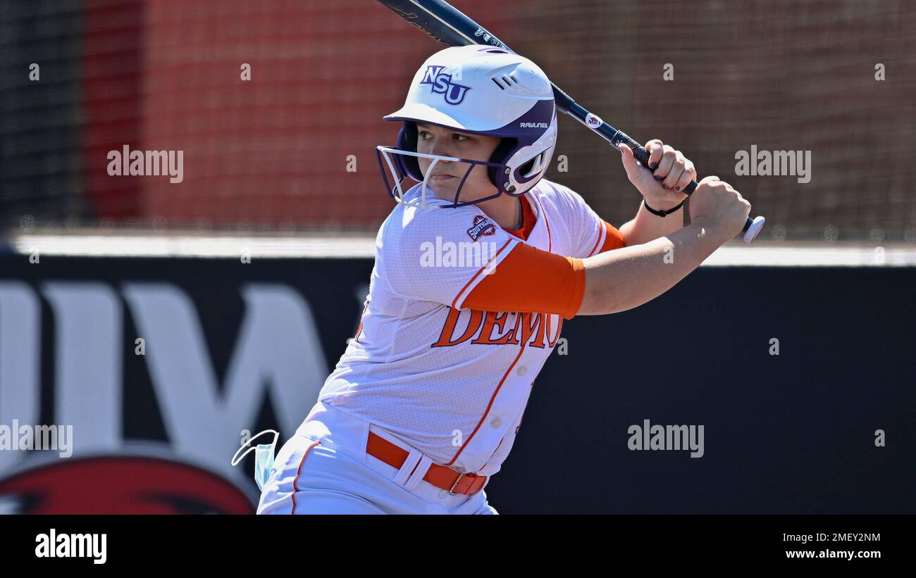 Northwestern State's Taylor Williams bats during an NCAA softball game ...