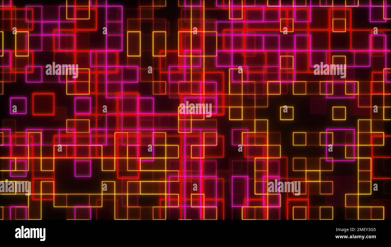 Small neon squares. Computer generated 3d render Stock Photo - Alamy