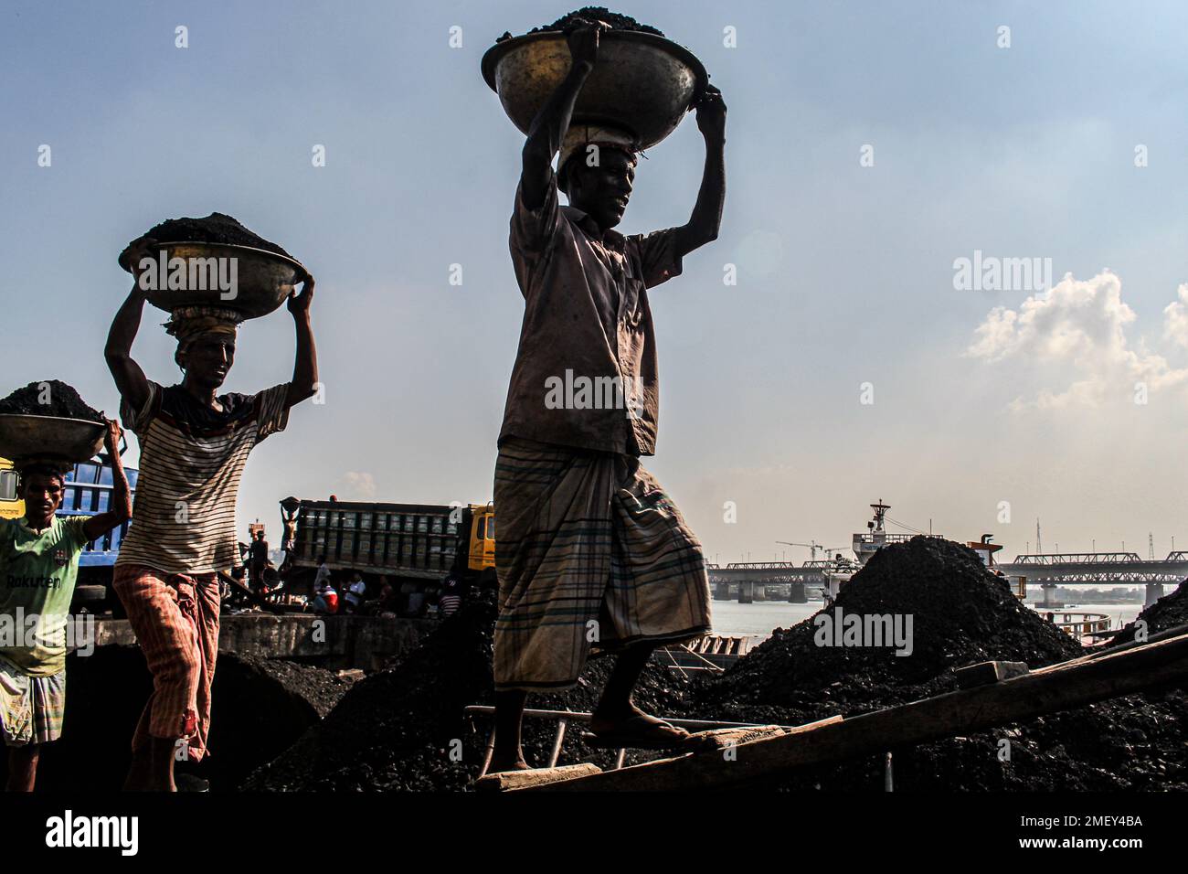 Workers are Working on Coal Mines Stock Photo - Alamy