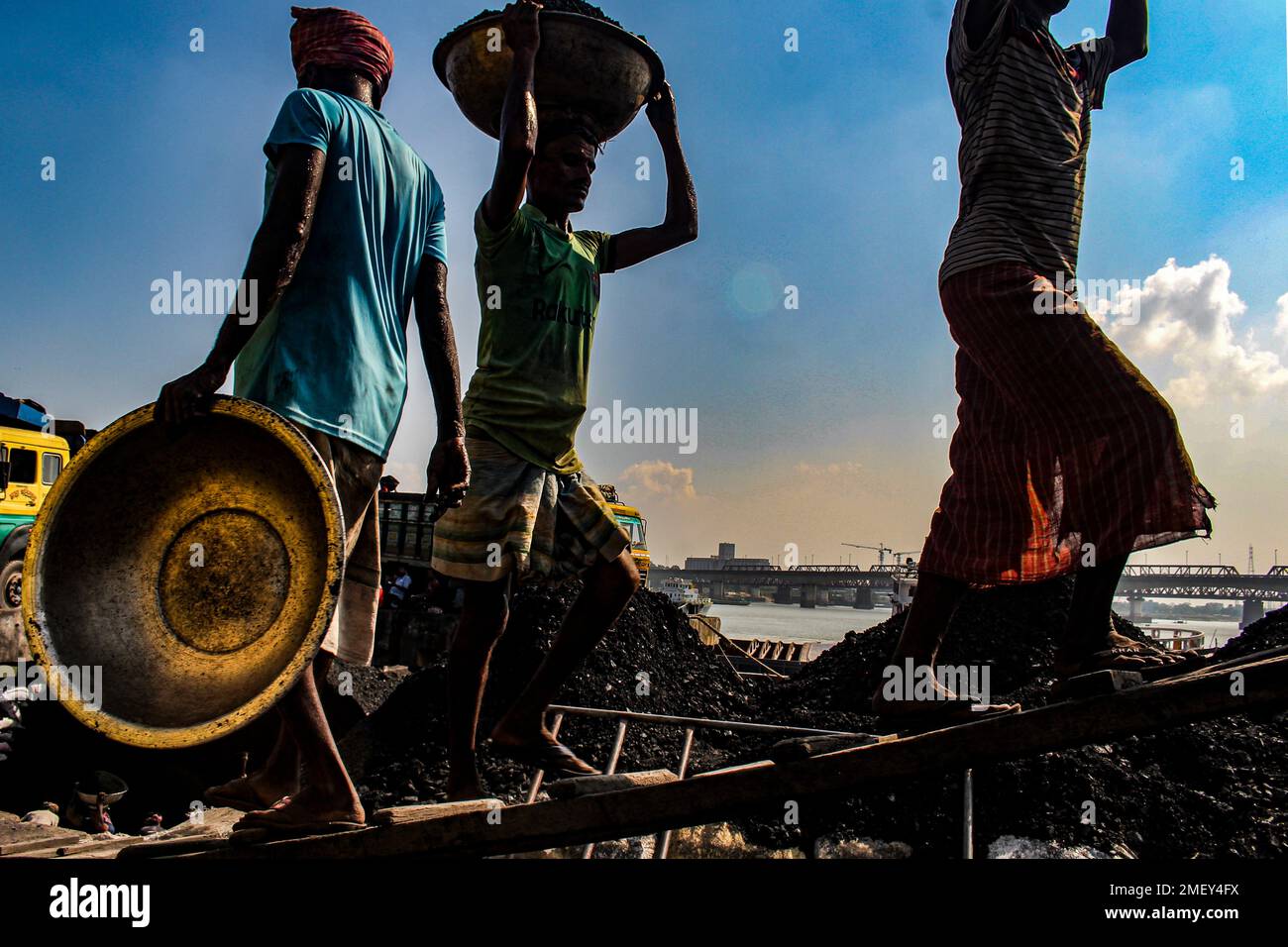 Workers are Working on Coal Mines Stock Photo - Alamy