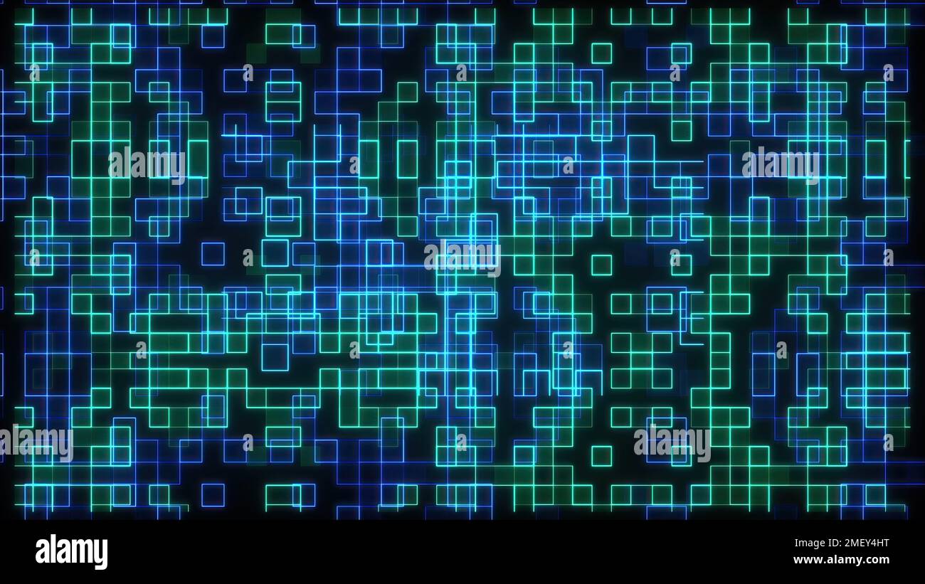Small neon squares. Computer generated 3d render Stock Photo - Alamy