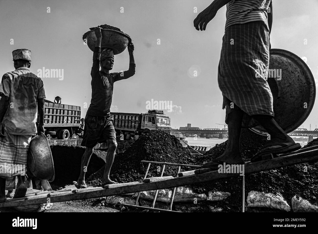 Workers are Working on Coal Mines Stock Photo - Alamy