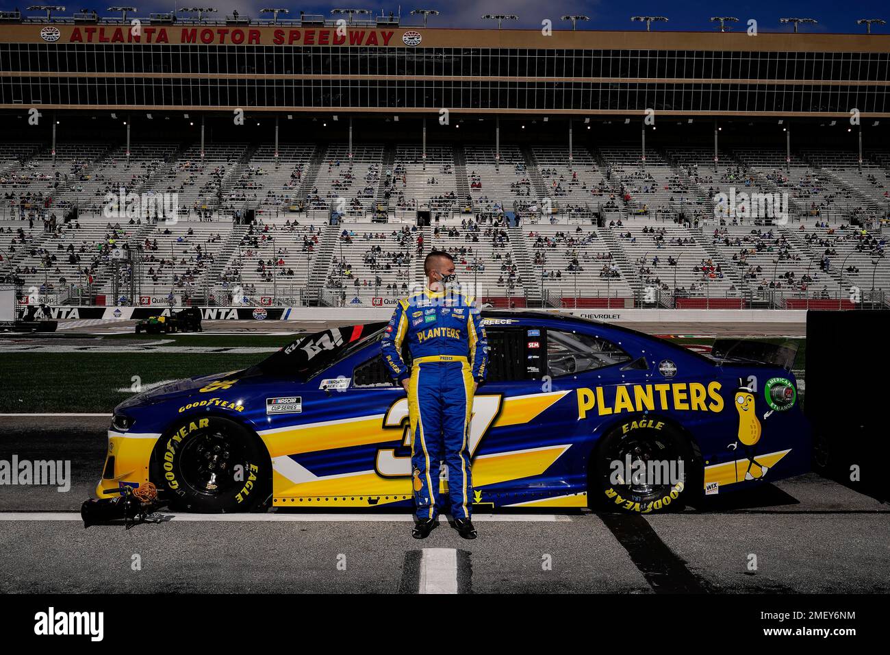 NASCAR Cup Series driver Ryan Preece stands by his car before a NASCAR ...