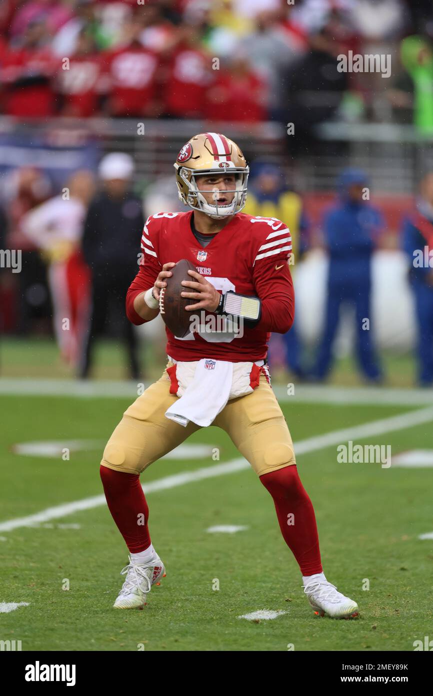 San Francisco 49ers quarterback Brock Purdy (13)during the NFL Wildcard ...