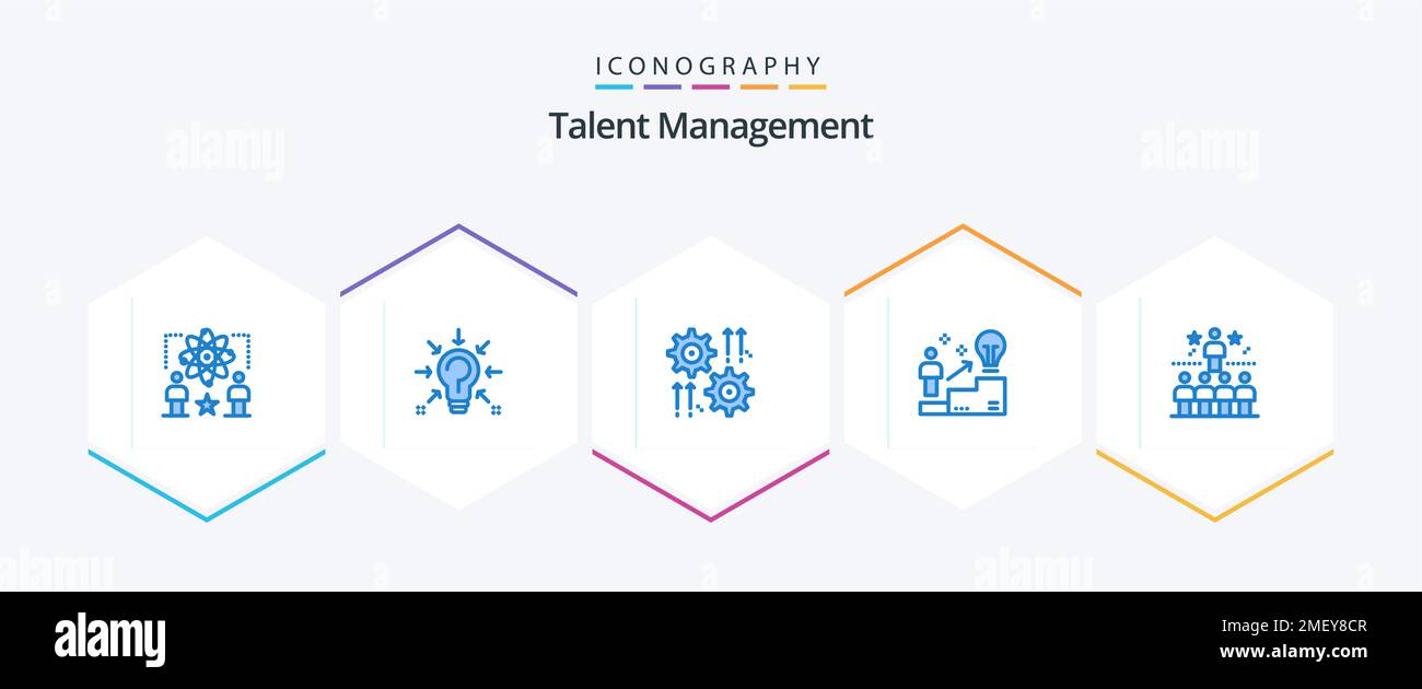 Talent Management 25 Blue icon pack including user. ladder. solution ...