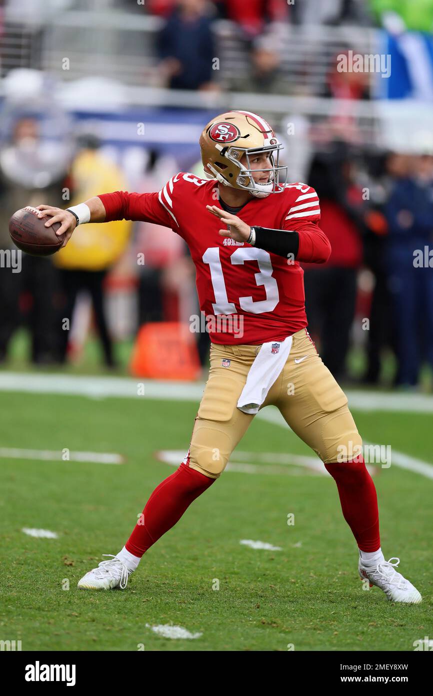 San Francisco 49ers quarterback Brock Purdy (13)during the NFL Wildcard ...